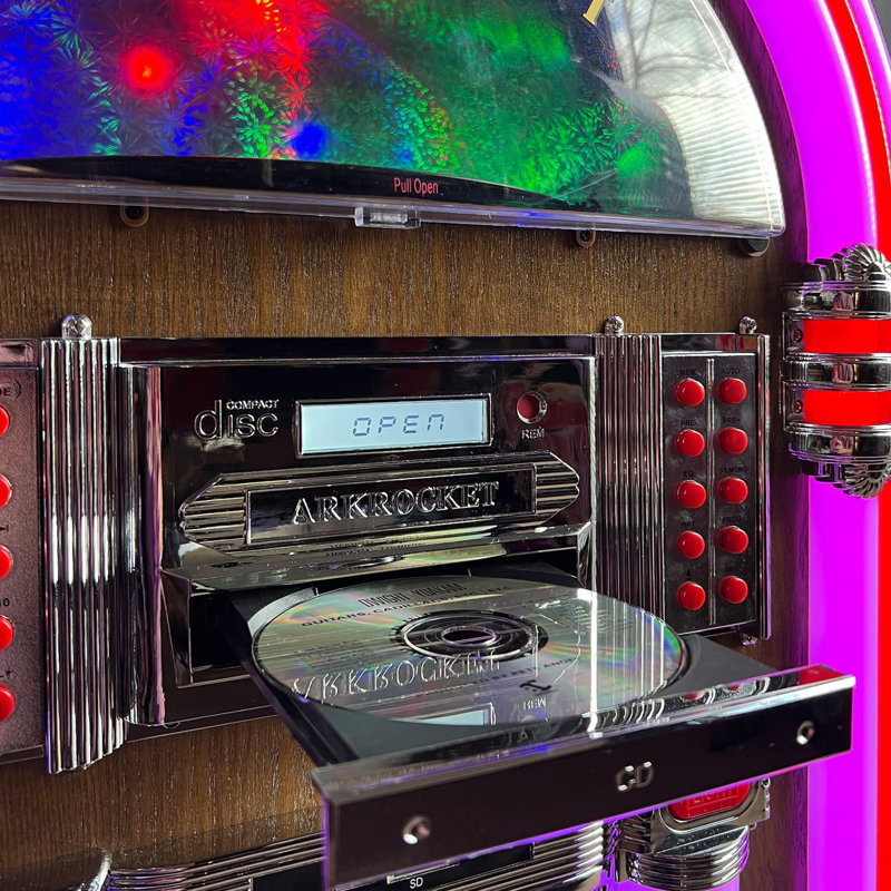 Arkrocket Audio Arkrocket Taurus II Jukebox with Stand Vinyl Record Player Retro Turntable ...